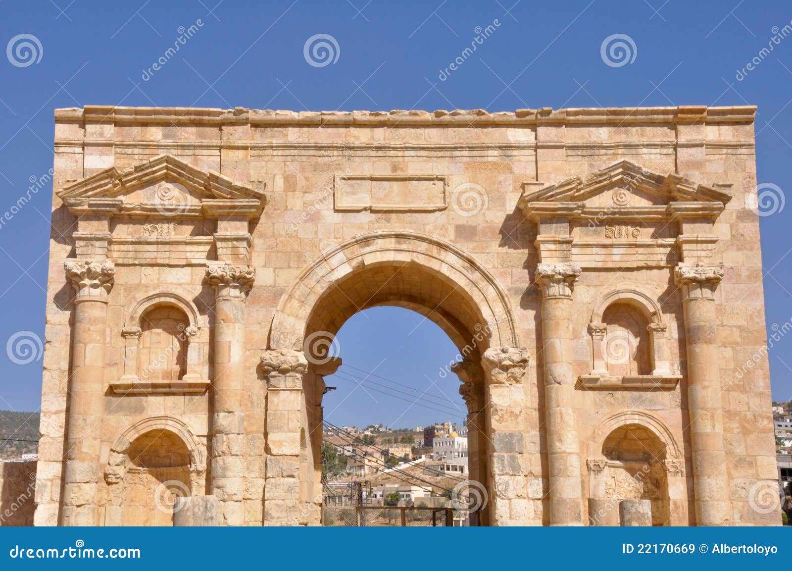 North Gate, Jerash (Jordan) Stock Image - Image of archaeological ...