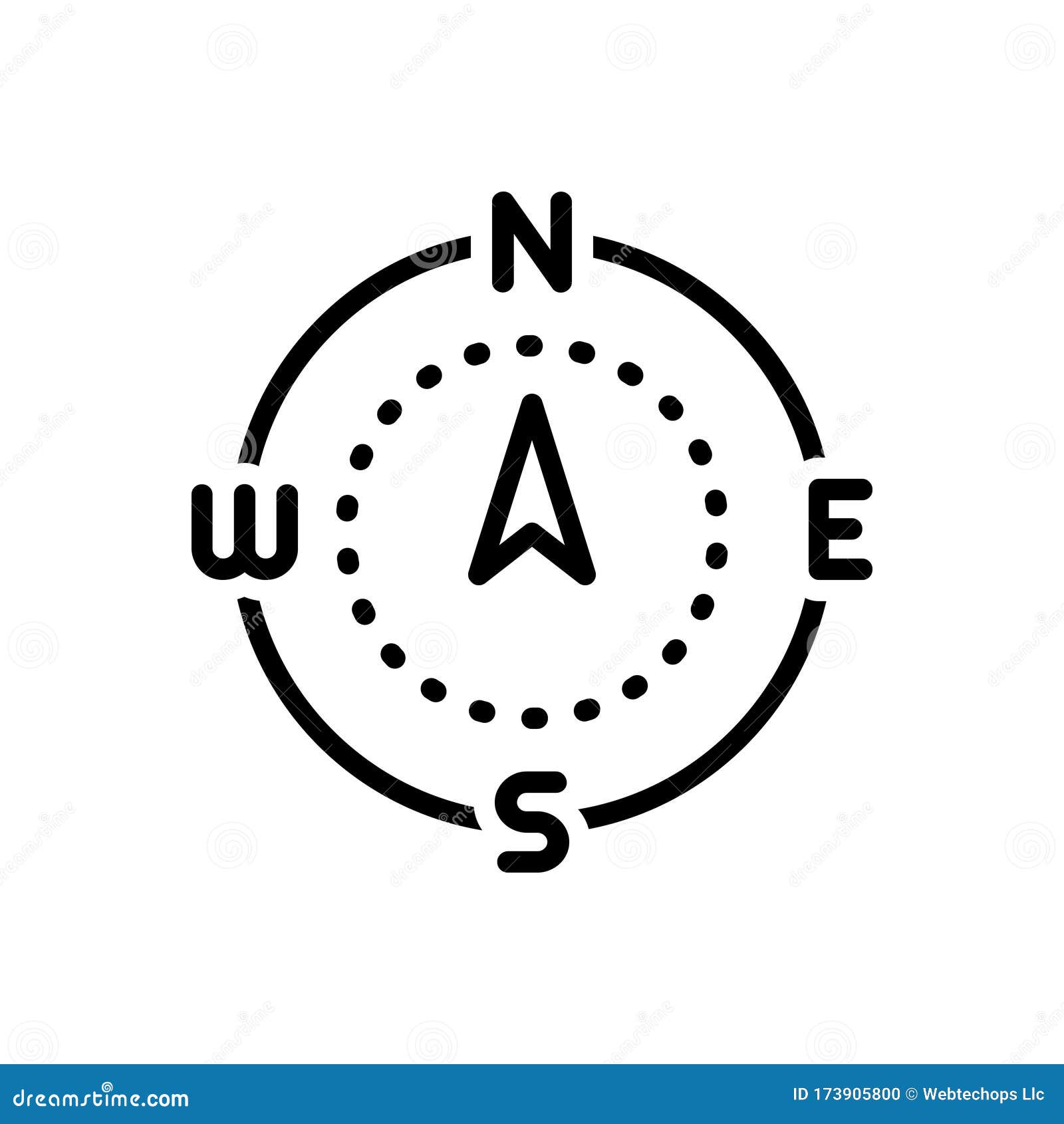 Black Line Icon for North, Directions and Compass Stock Vector ...