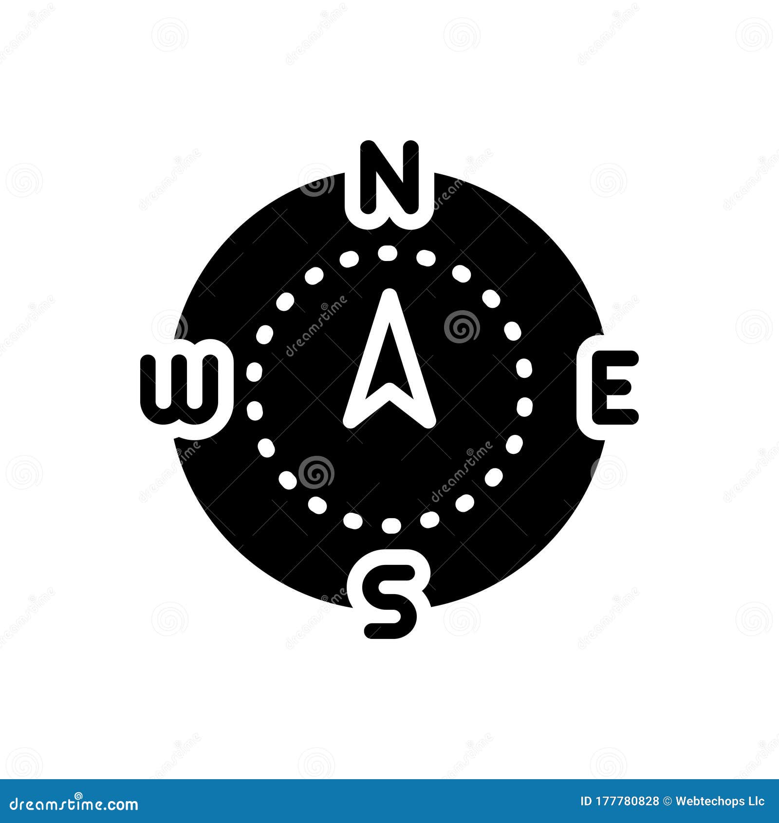 Black Solid Icon for North, Direction and Compass Stock Vector ...