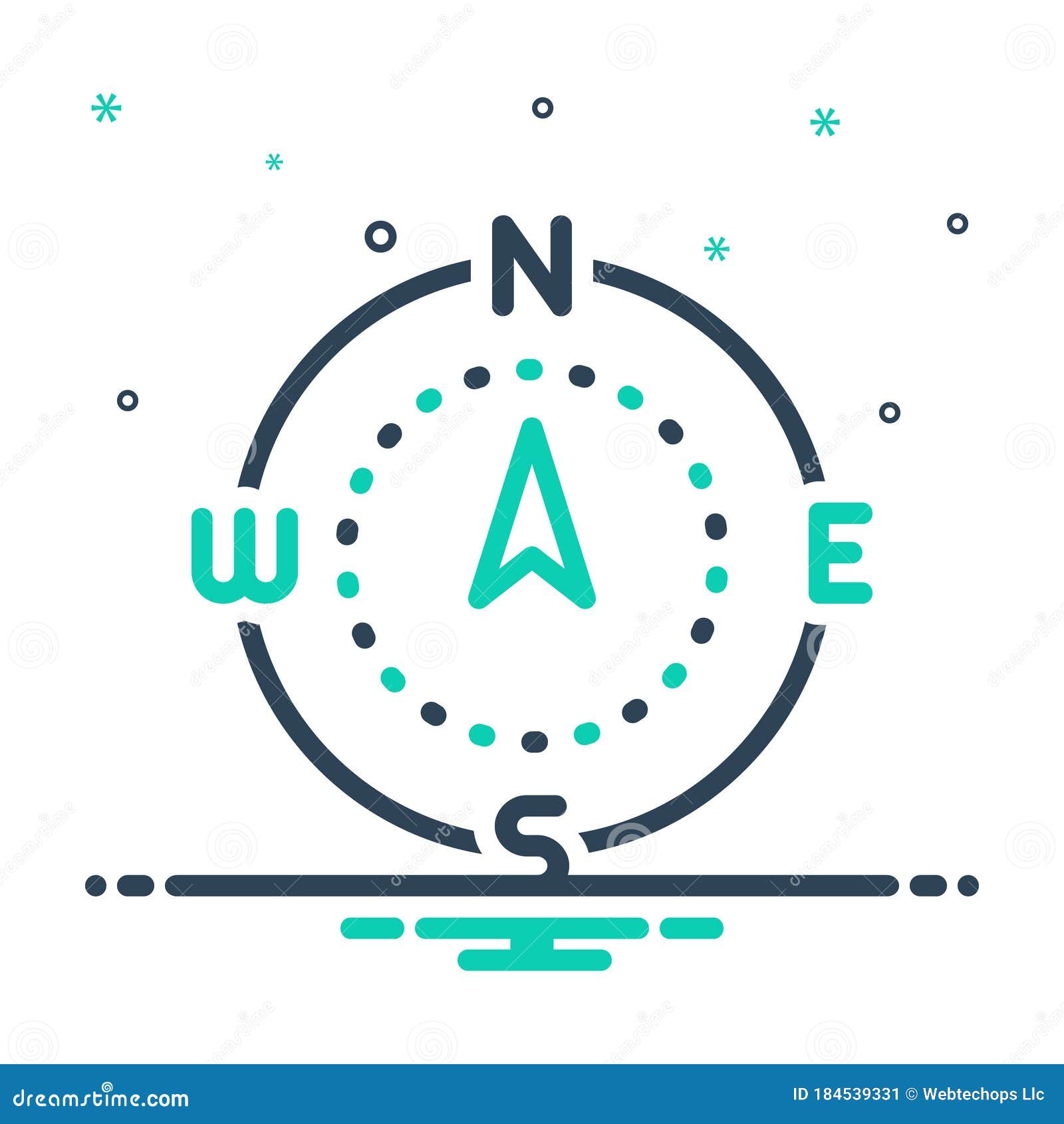 Mix Icon for North, Direction and Compass Stock Vector - Illustration ...