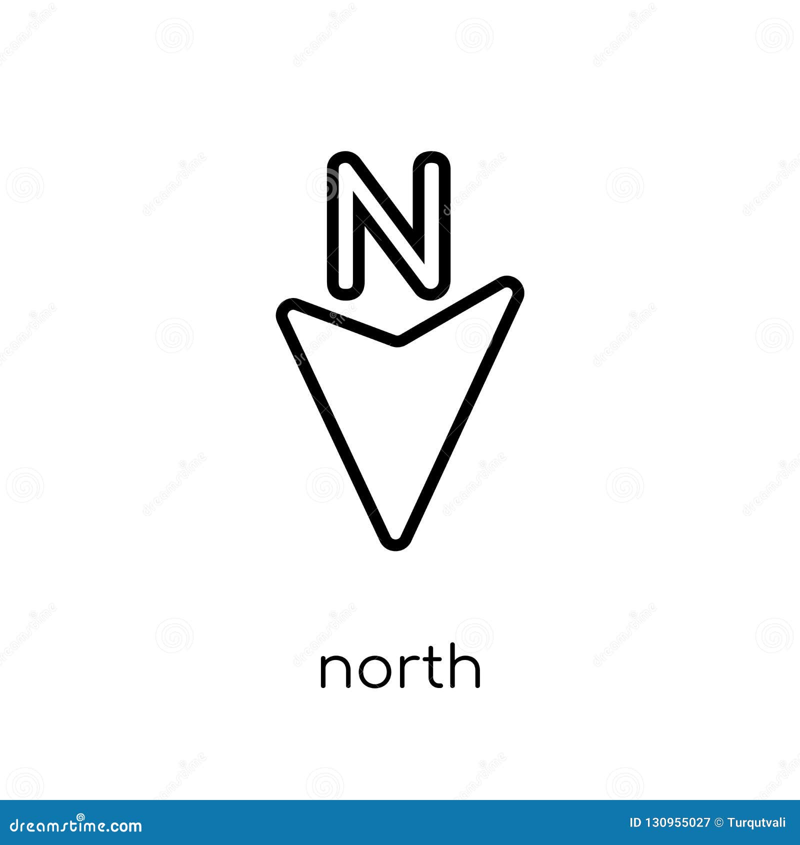 North Icon. Trendy Modern Flat Linear Vector North Icon on White Stock ...
