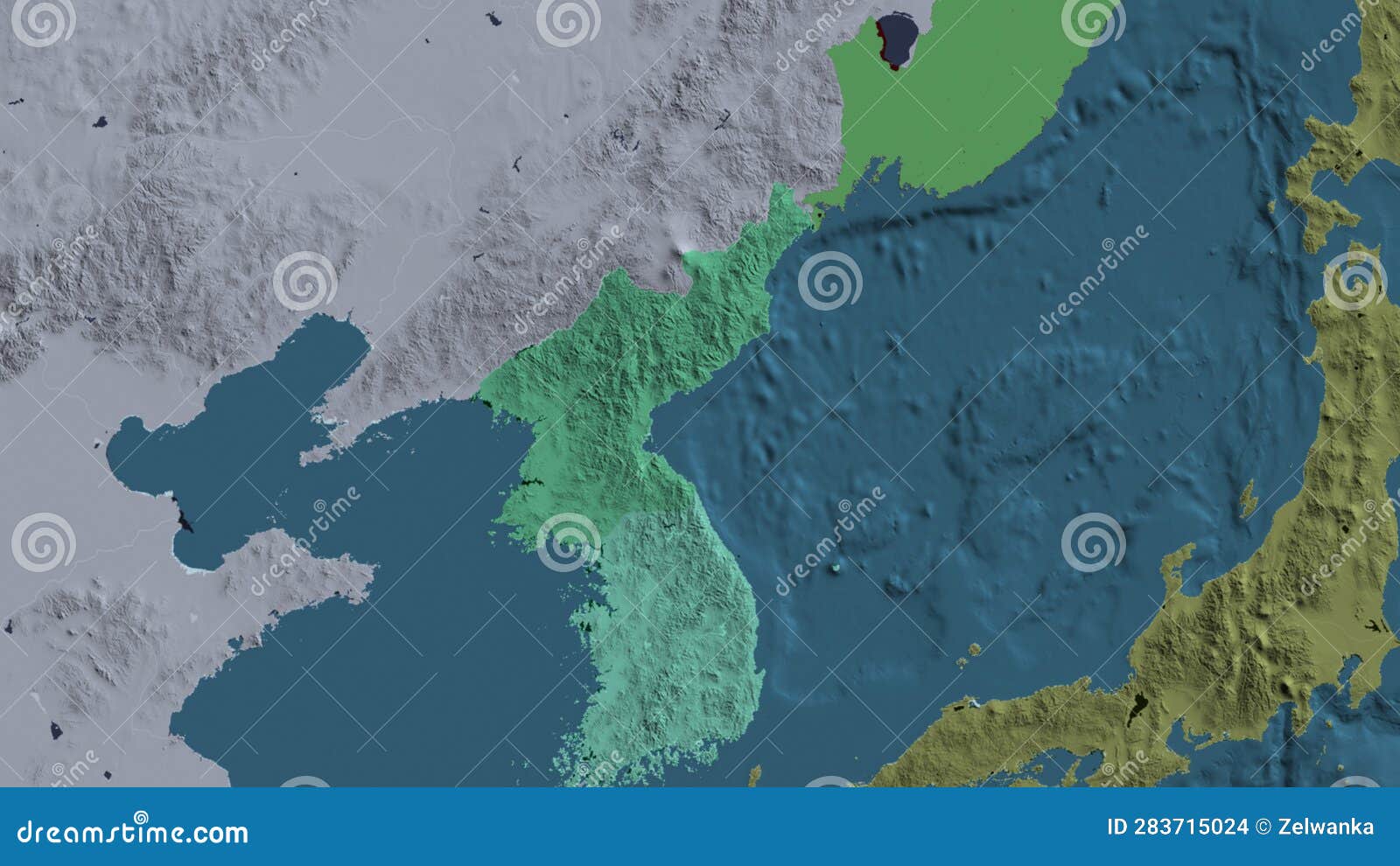 North Korea Area. Administrative Map Stock Illustration - Illustration ...