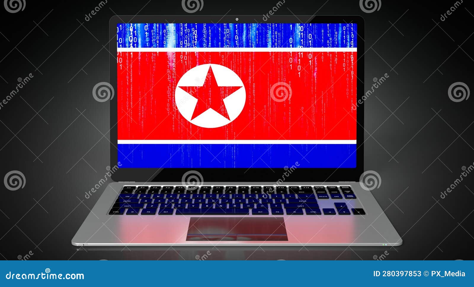 North Korea - Country Flag and Binary Code on Laptop Screen Stock ... North Korea - Country Flag and Binary Code on Laptop Screen Stock ...