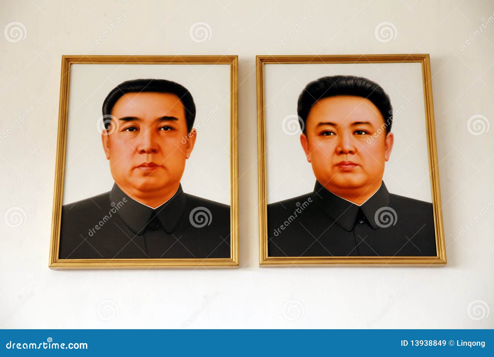 Portraits Of Kim Il Sung And Kim Jong Il In Pyongyang, North Korea ...