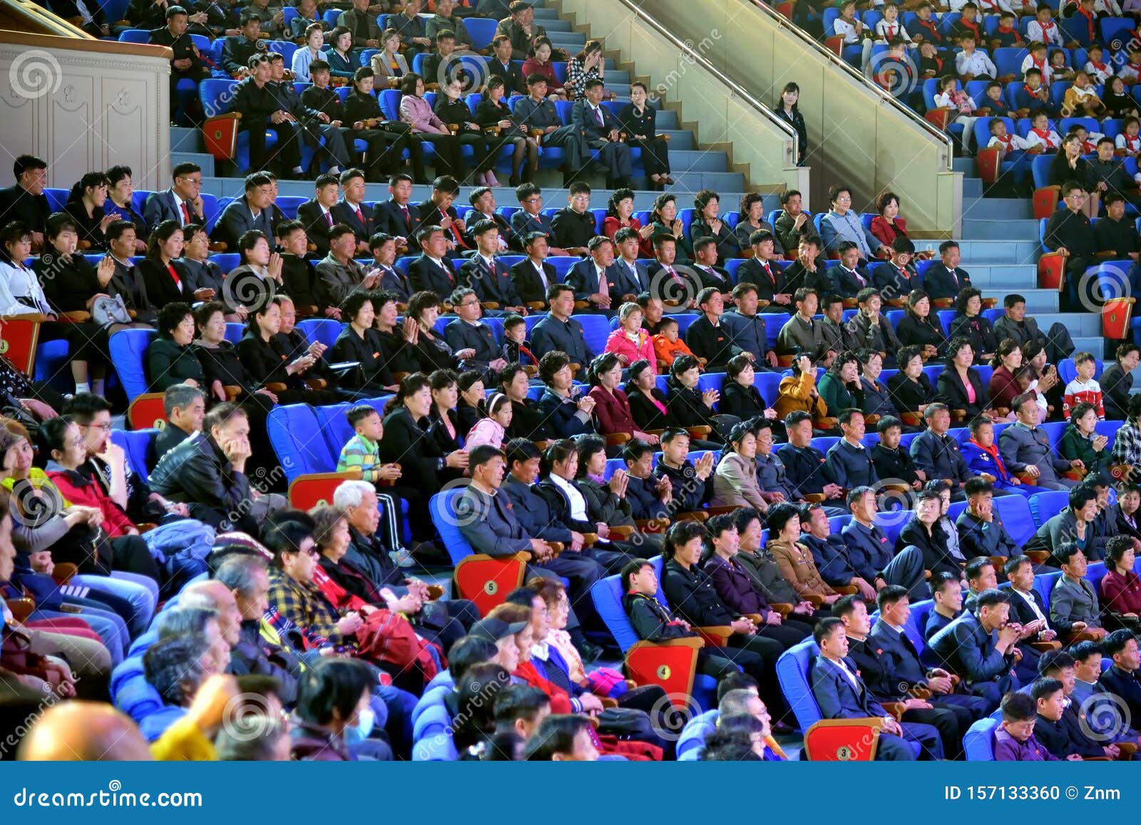 North Korea, Pyongyang. the Spectators in the Circus Editorial Image ...