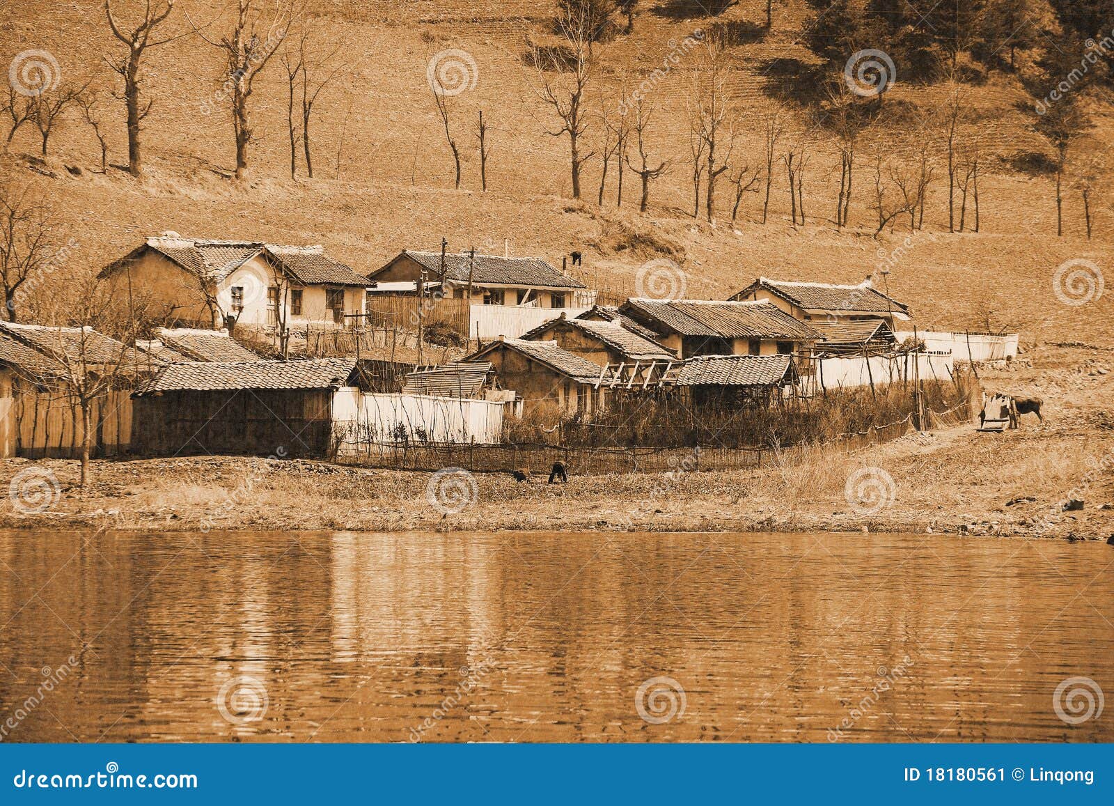 North Korean farmhouse editorial photo. Image of production - 18180561