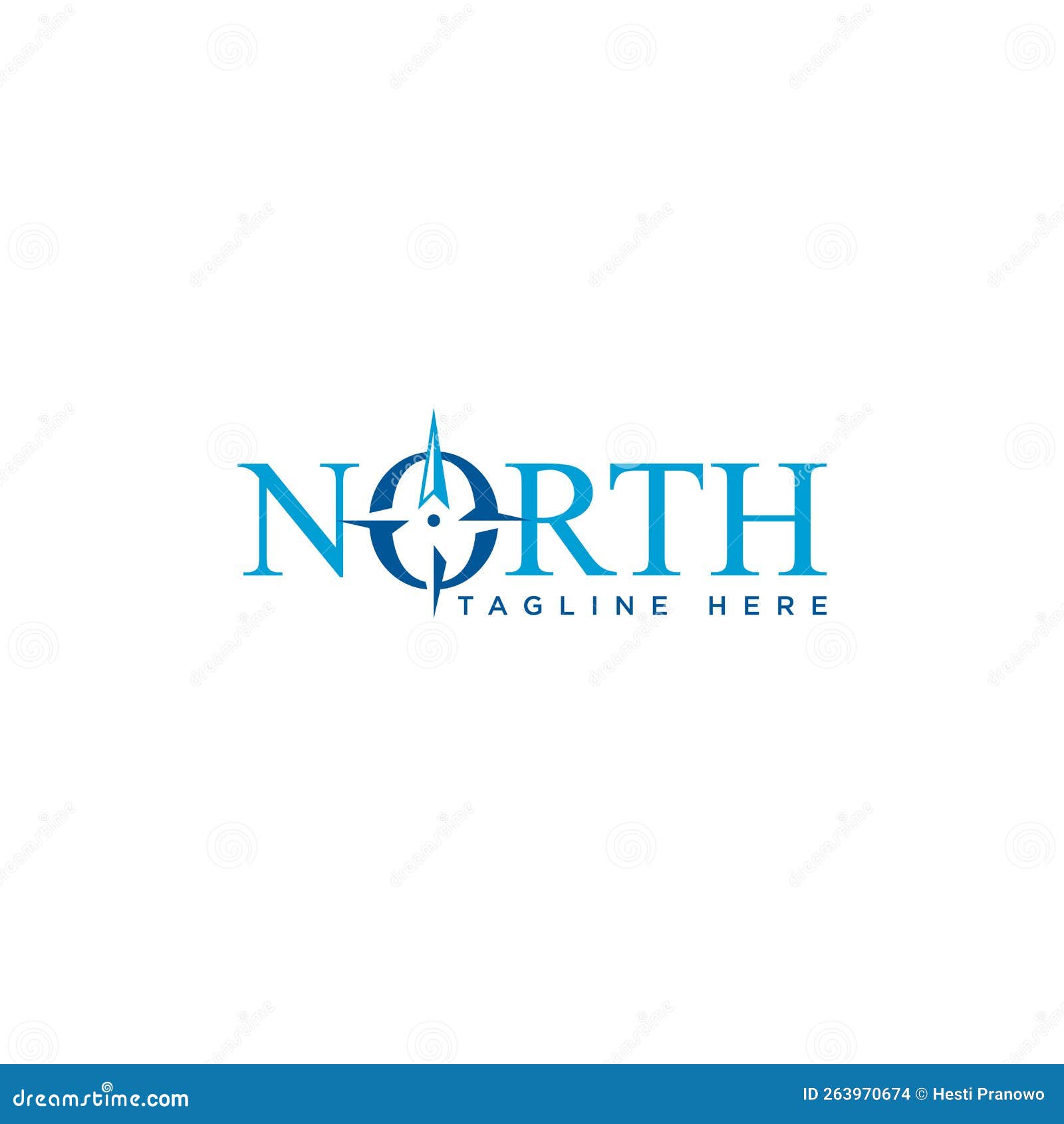 North Letter Logo with Compass on the O Letter Stock Vector ...