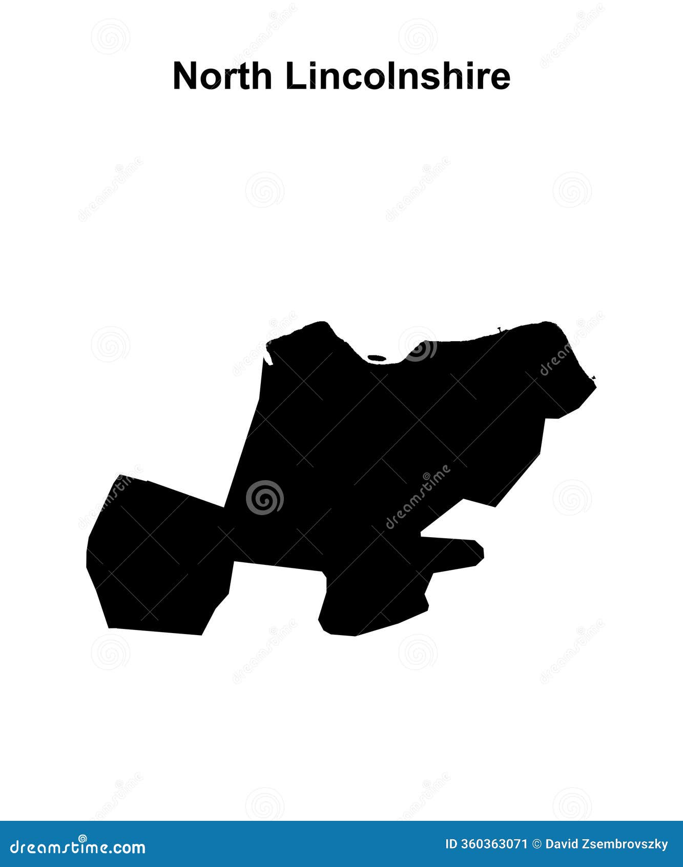 Lincolnshire County Silhouette Map Vector Illustration | CartoonDealer ...