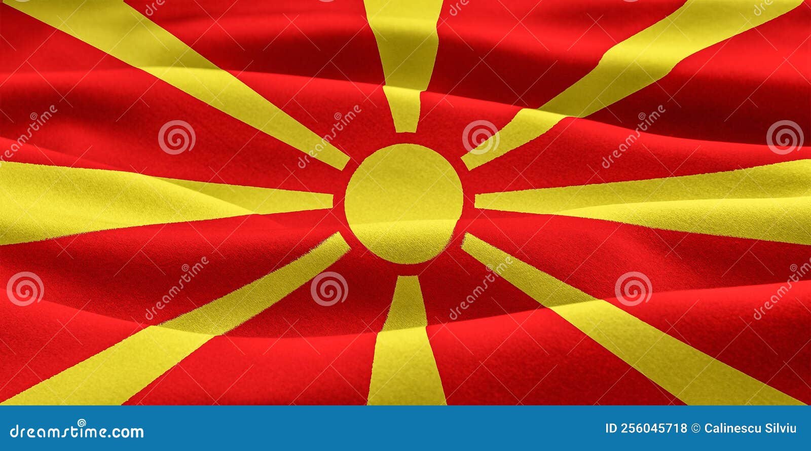North Macedonia Flag Design 3 Stock Illustration - Illustration of ...