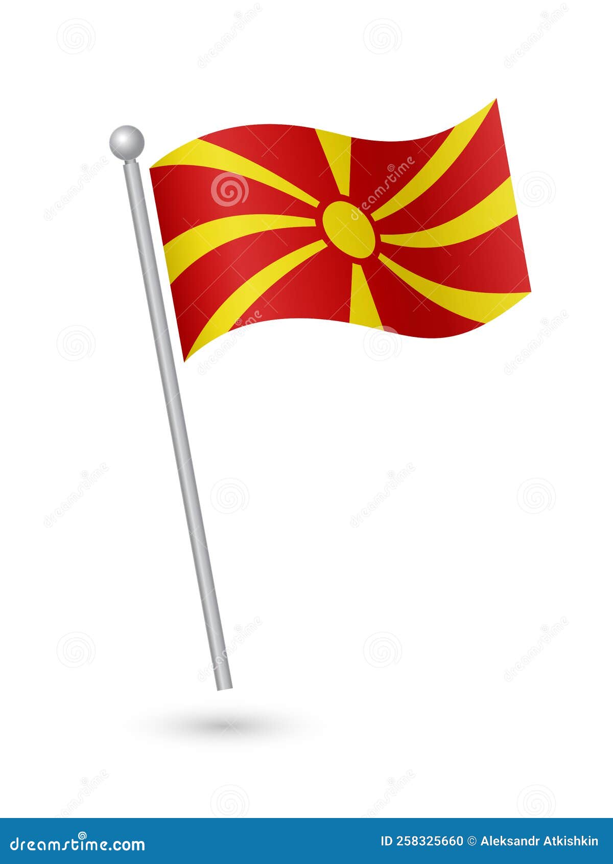 North Macedonia flag stock vector. Illustration of north - 258325660