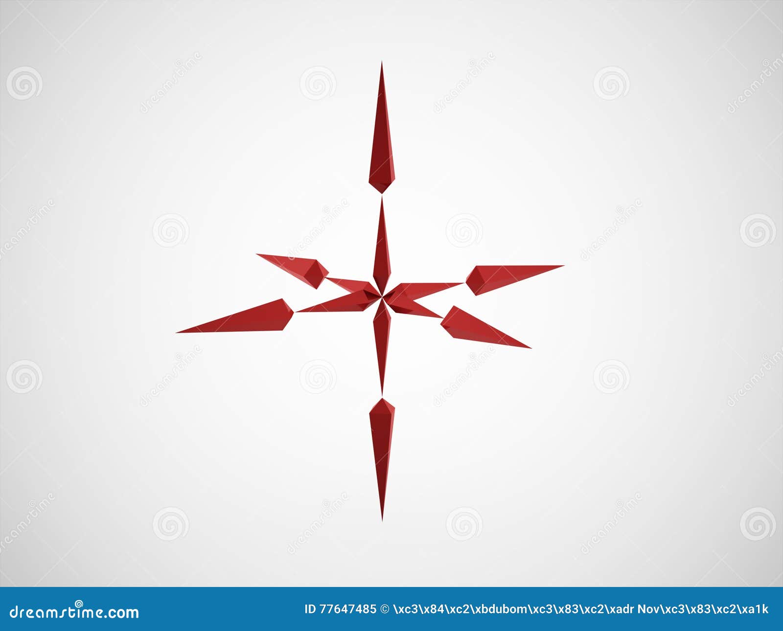 North Navigation Compass Rendered Stock Illustration - Illustration of ...