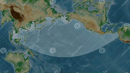 North Pacific Ocean Highlighted. Physical Map Stock Illustration ...