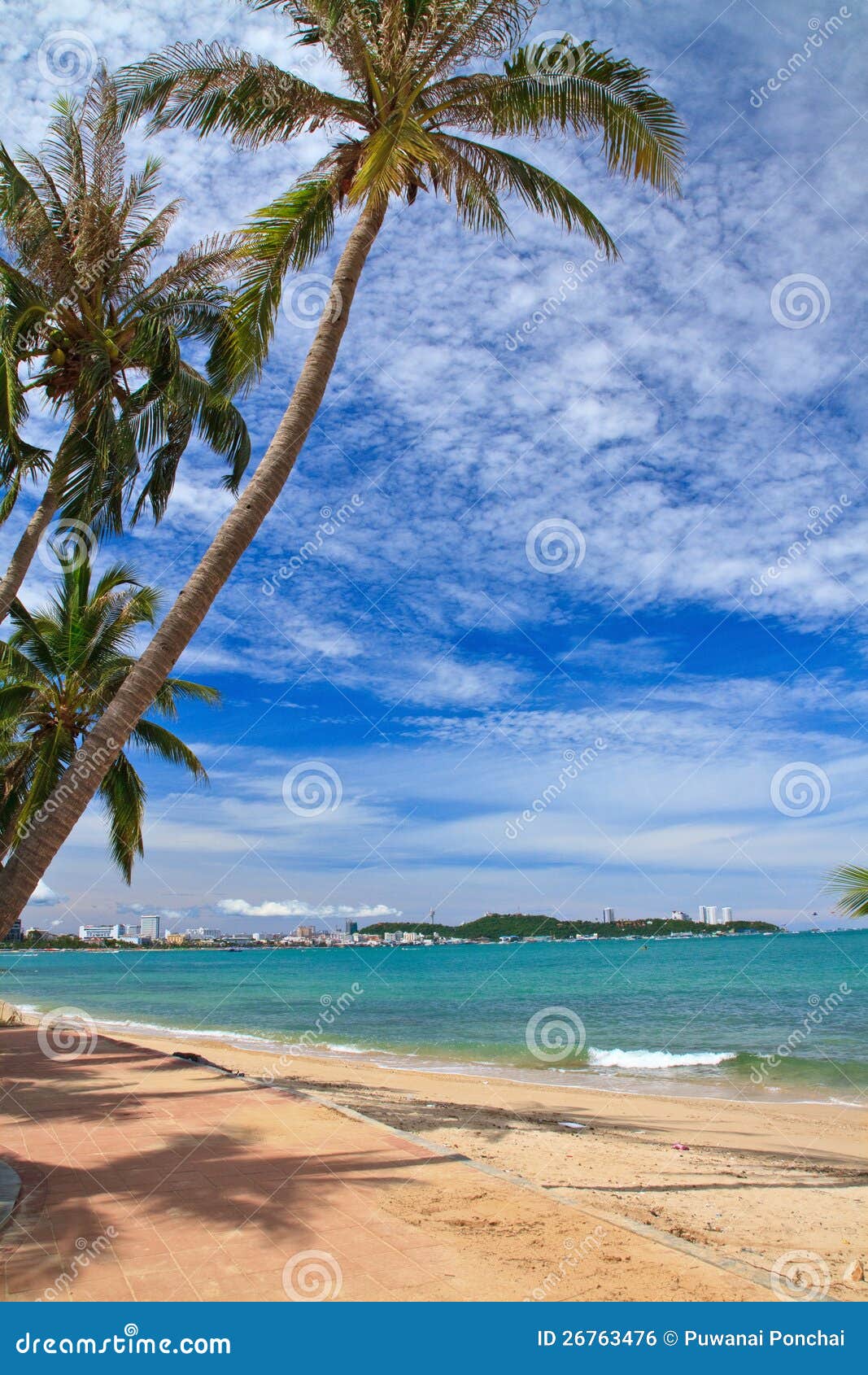North Pattaya beach stock photo. Image of ship, beach - 26763476