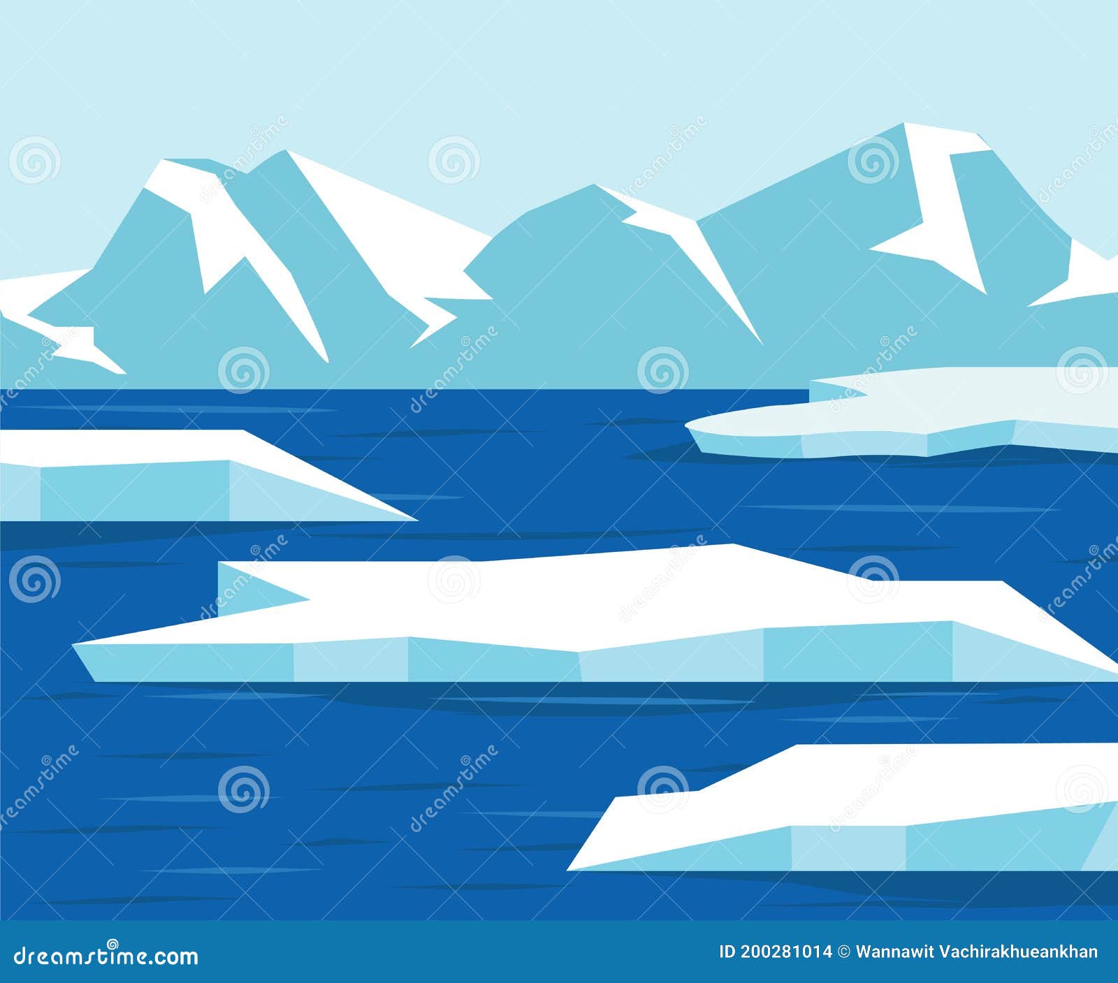 Antarctica Sci-fi Landscape Artwork. Royalty-Free Cartoon ...