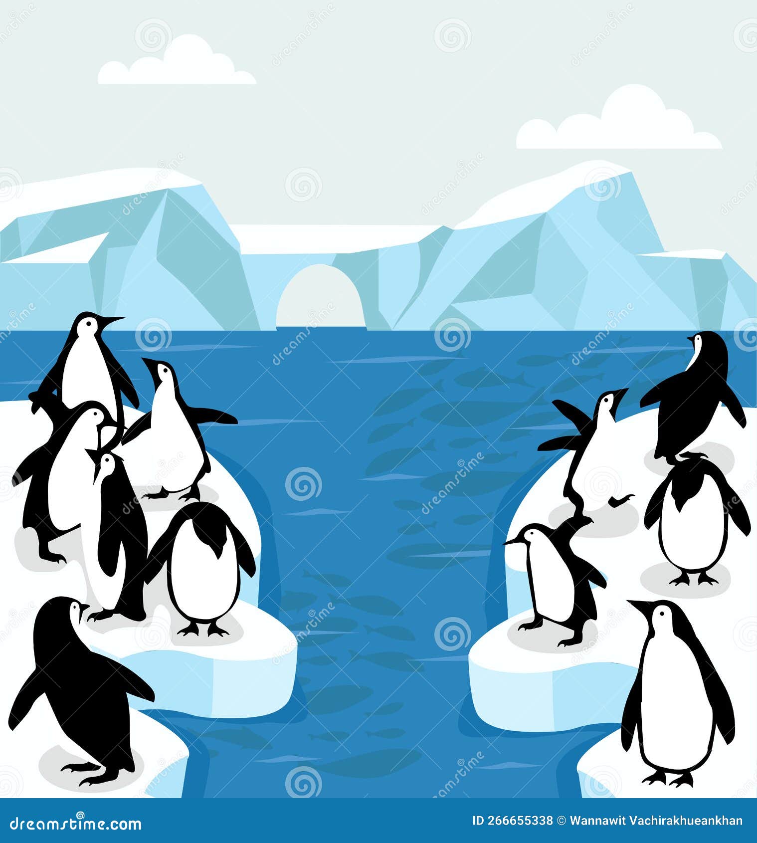 Penguins Group Cartoon | CartoonDealer.com #74391811