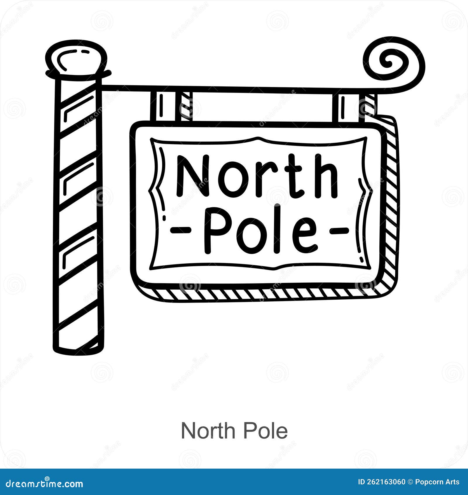 North Pole and Direction Icon Concept Stock Illustration - Illustration ...