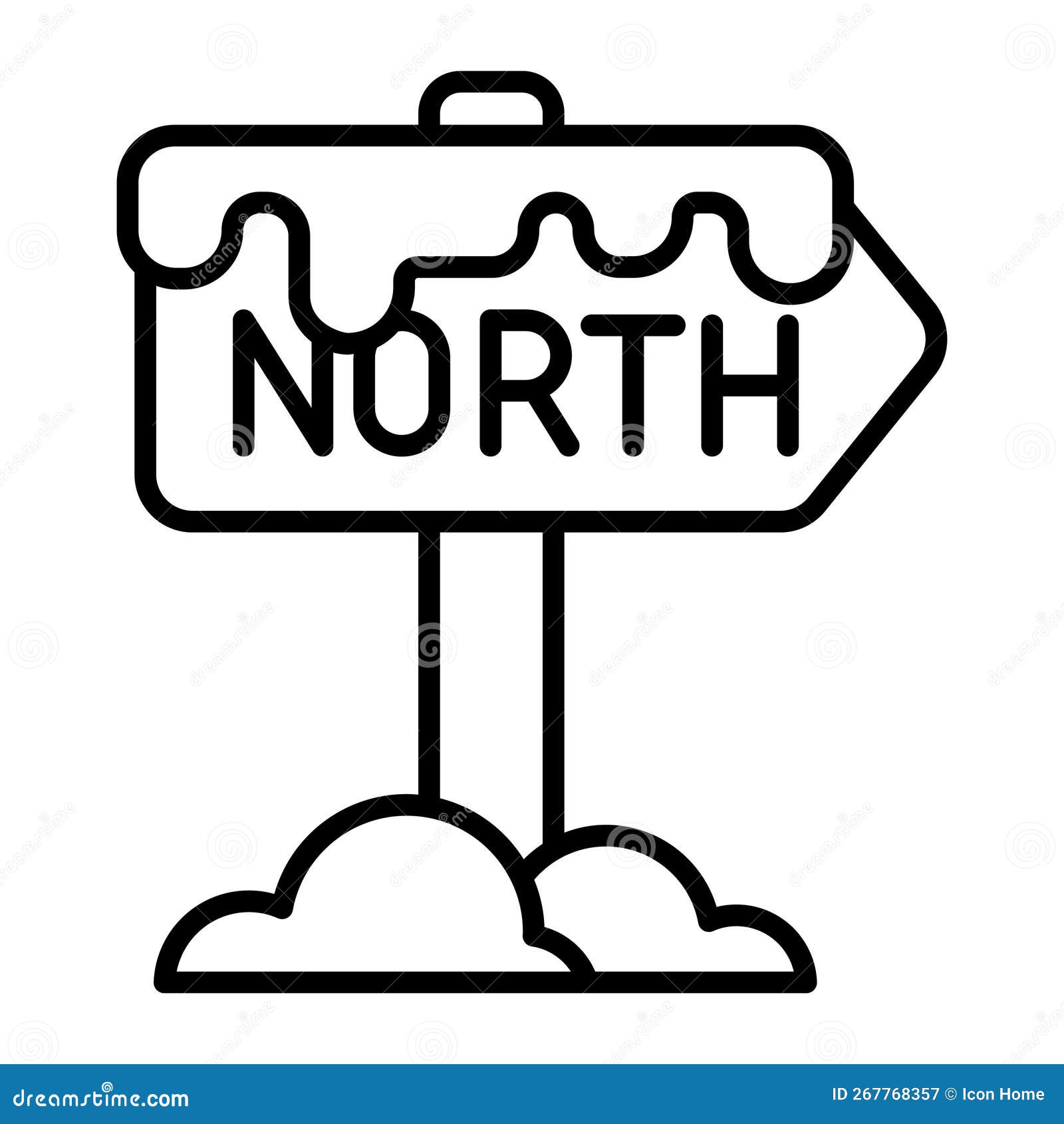 North Pole Direction Sign Board Vector Icon Stock Vector - Illustration ...