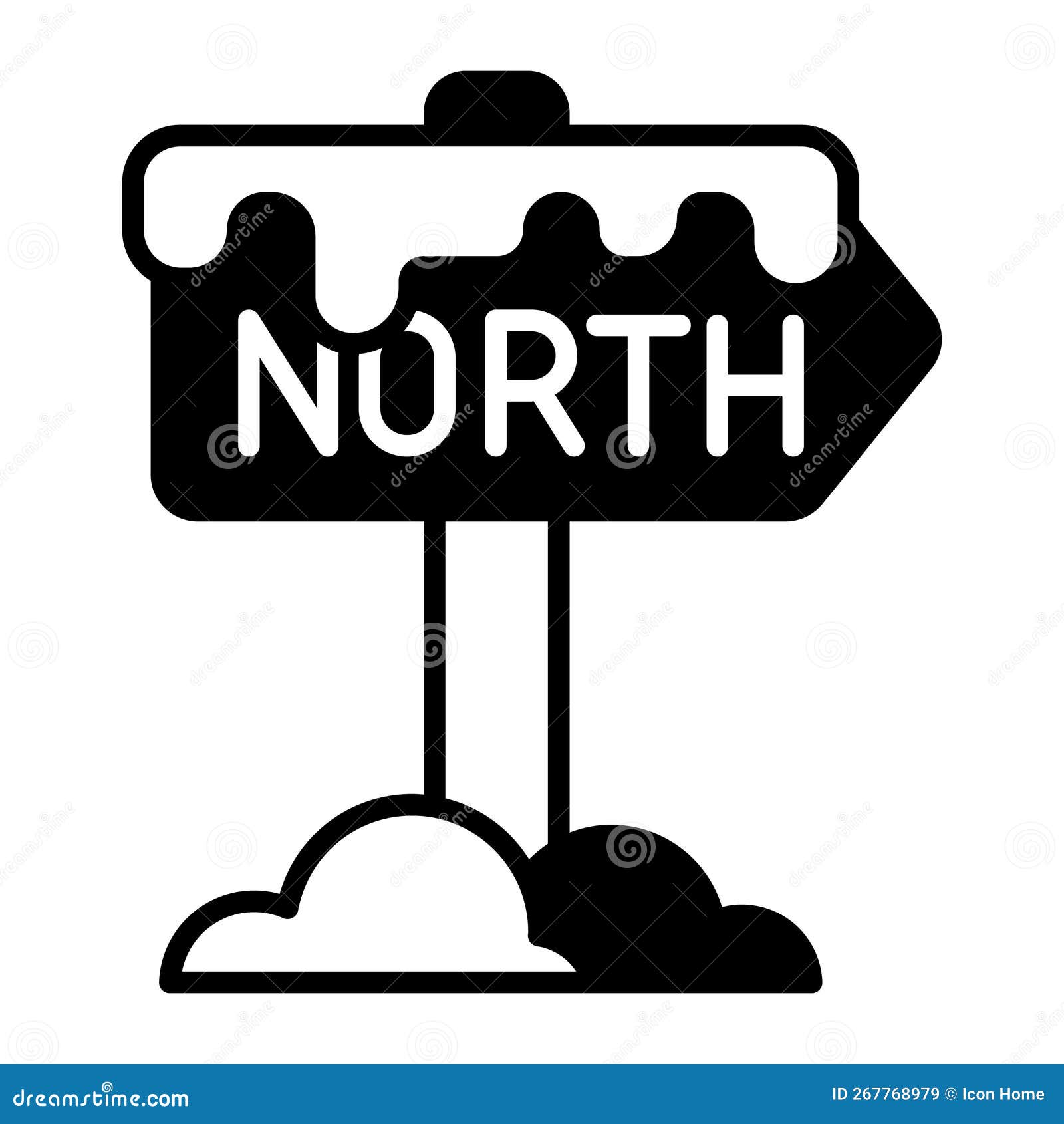 North Pole Direction Sign Board Vector Icon Stock Vector - Illustration ...