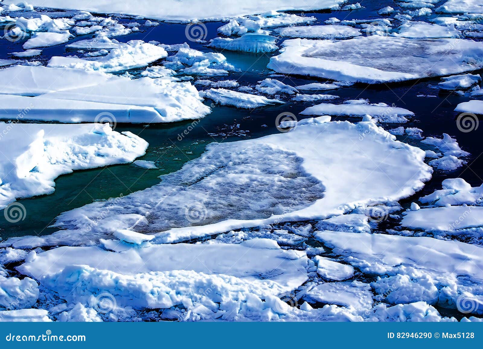 North Pole 2016. the Ice and Openings on 84-88 Parallel Stock Photo ...