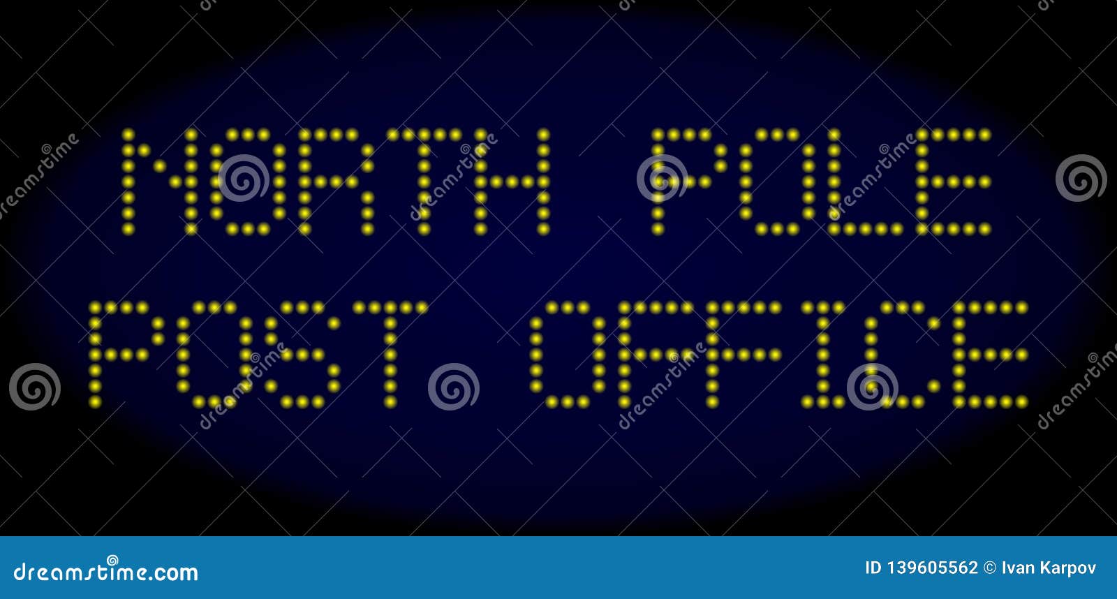NORTH POLE POST OFFICE Led Style Text with Glowing Dots Stock Vector ...