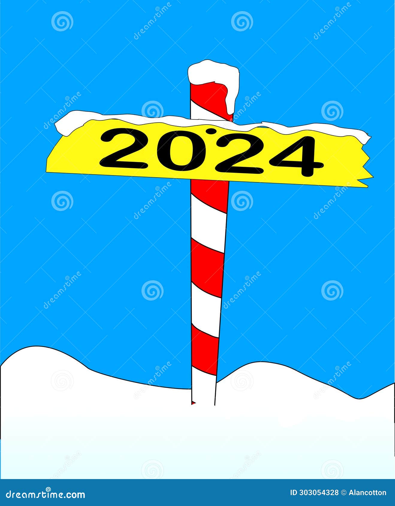 North Pole 2024 Sign stock illustration. Illustration of winter - 303054328