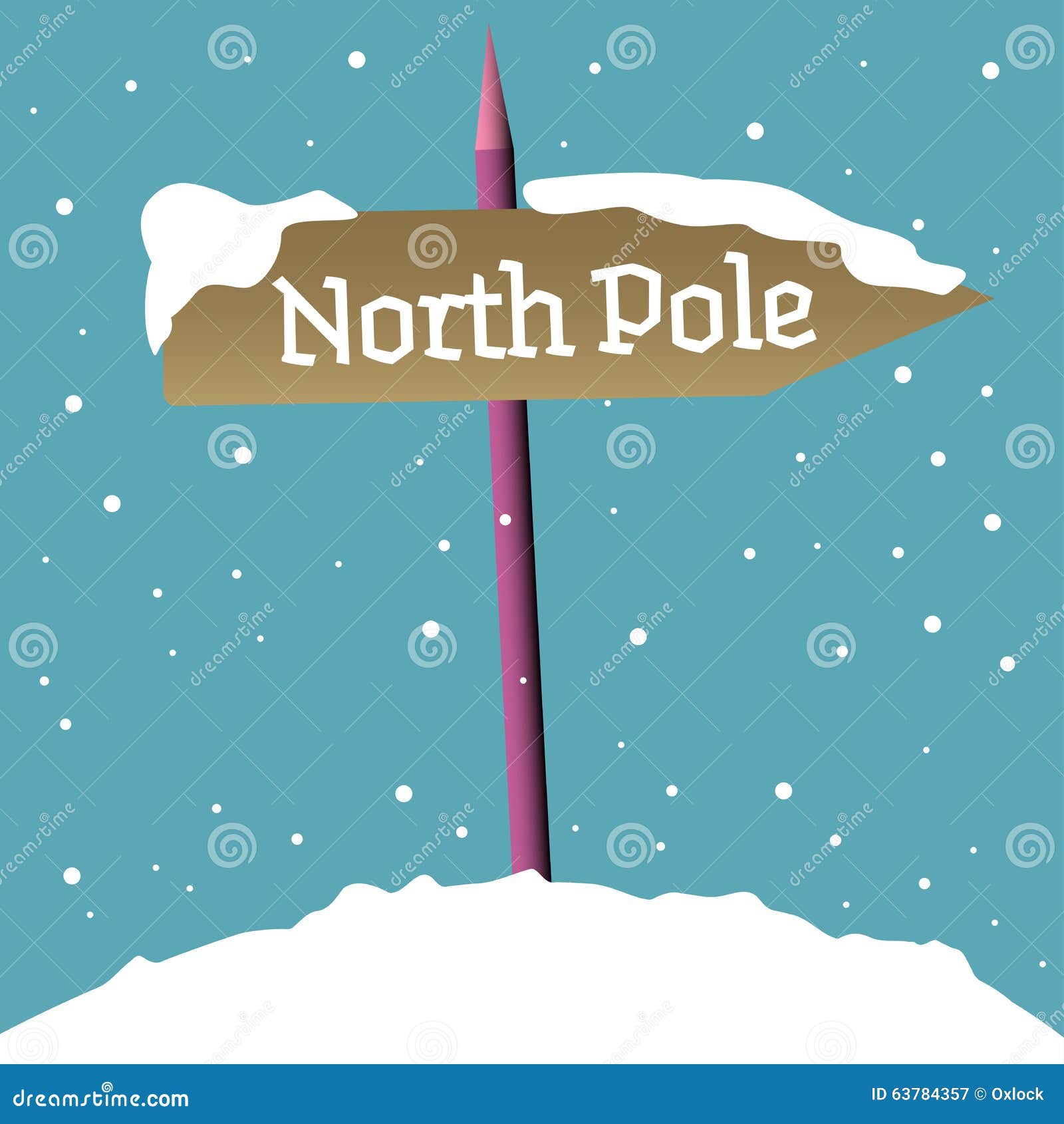 North Pole signpost stock vector. Illustration of celebrate - 63784357