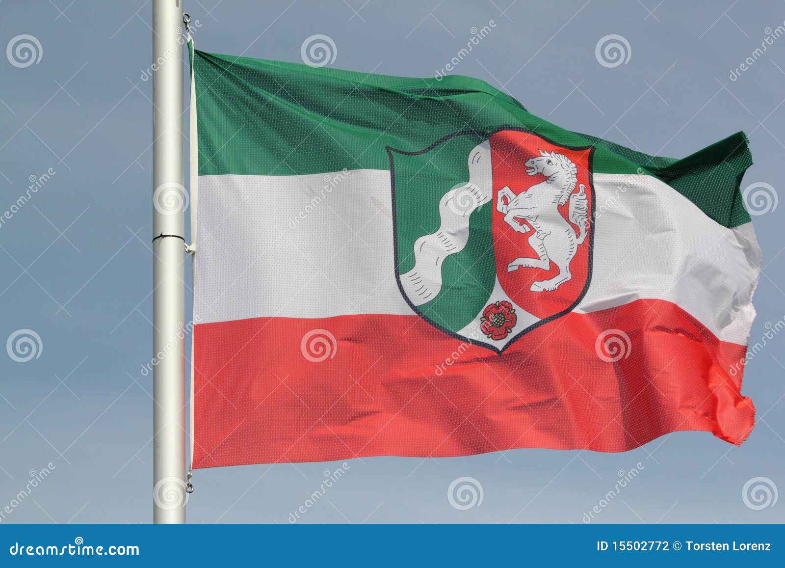 North Rhine-Westphalia Flag Stock Photo - Image of flag, westfalen ...