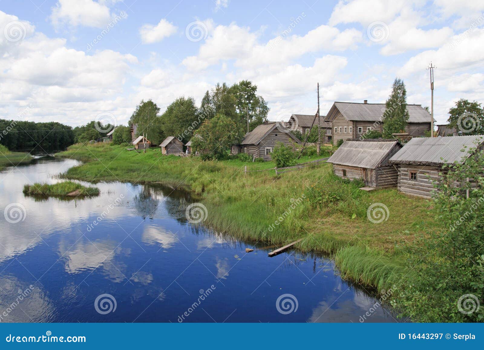 North russian village stock image. Image of nature, channel - 16443297