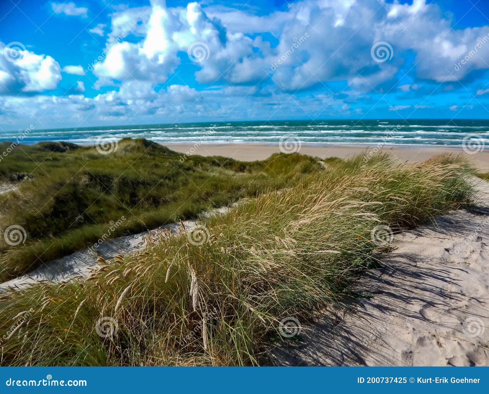On the North Sea Beach in Denmark Stock Image - Image of cloud, hill ...