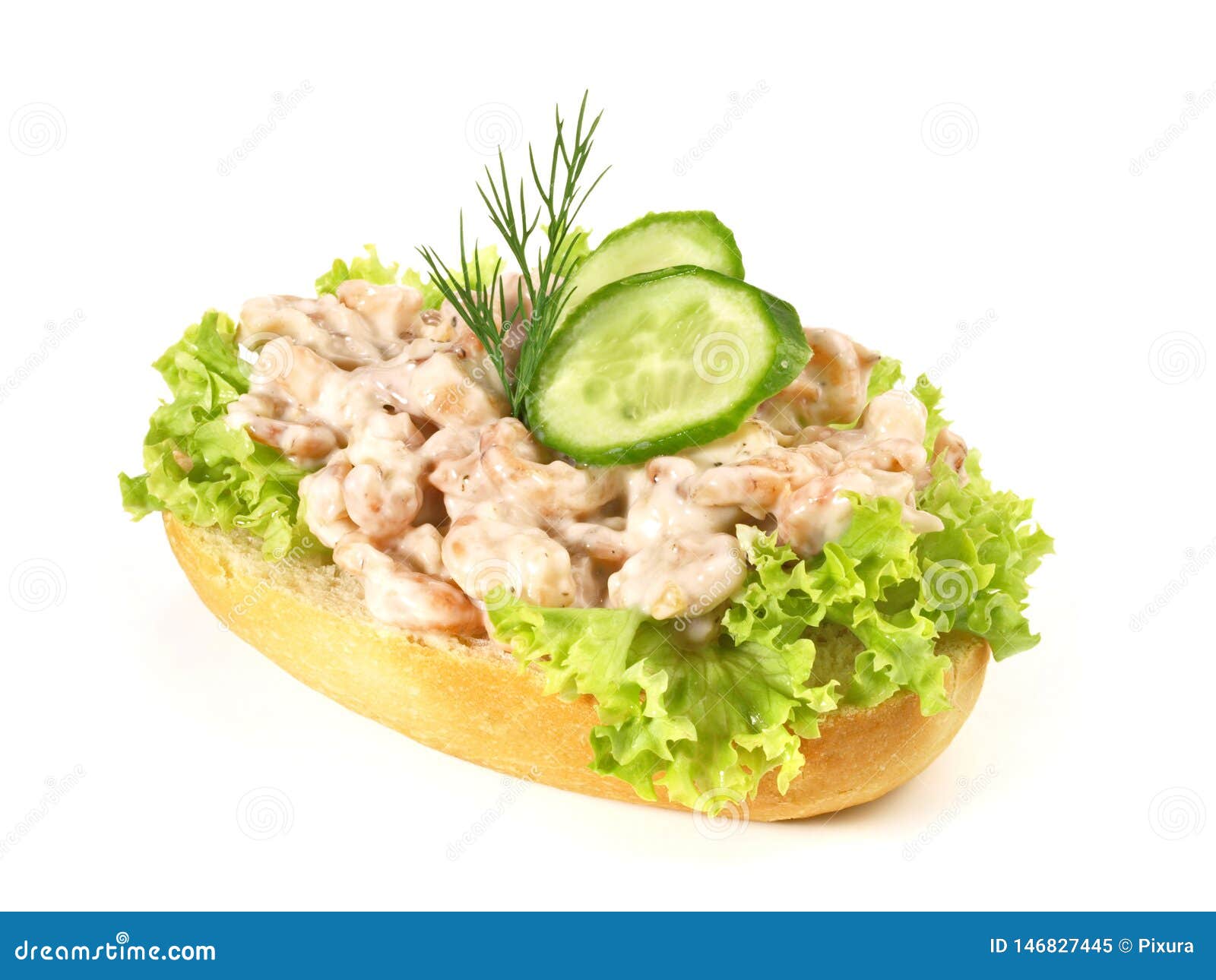 North Sea - Bun with Atlantic Shrimps Stock Image - Image of bright ...