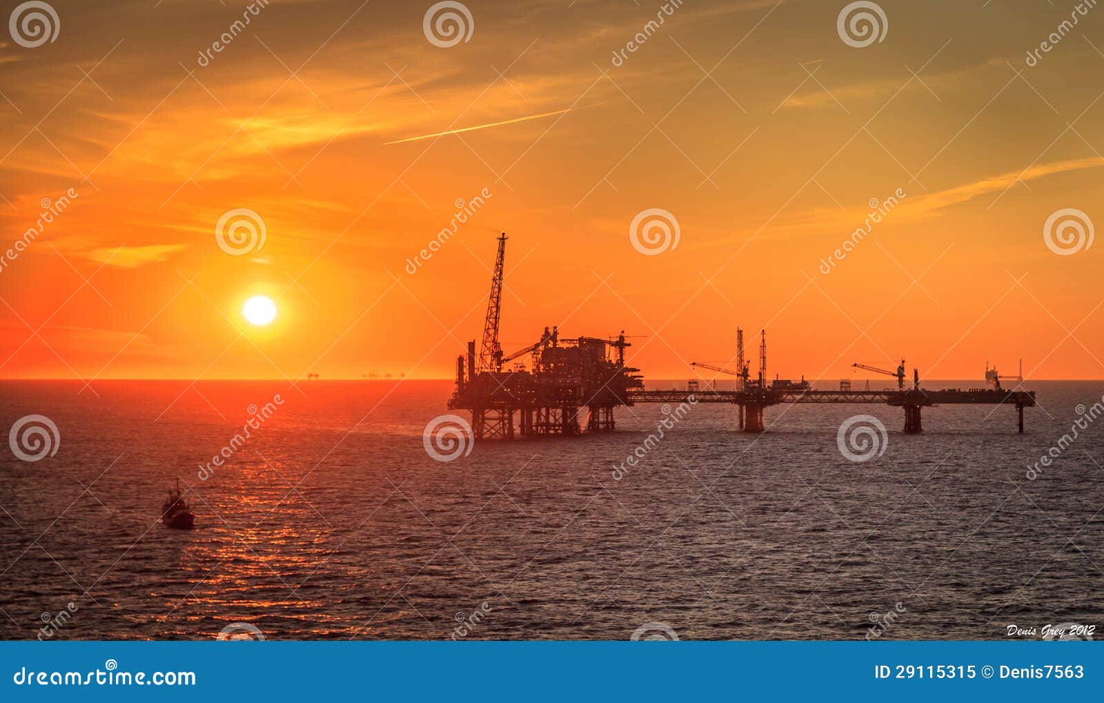 North Sea Oil and Gas Platform Stock Image - Image of denmark, ocean ...