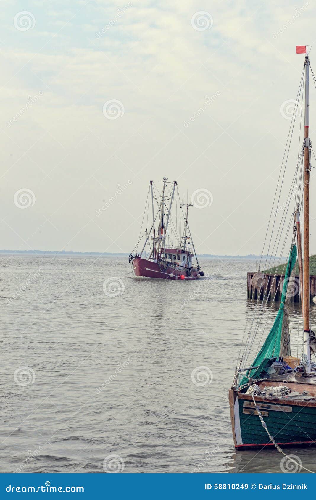 North Sea shrimp boats stock image. Image of dock, prawns - 58810249
