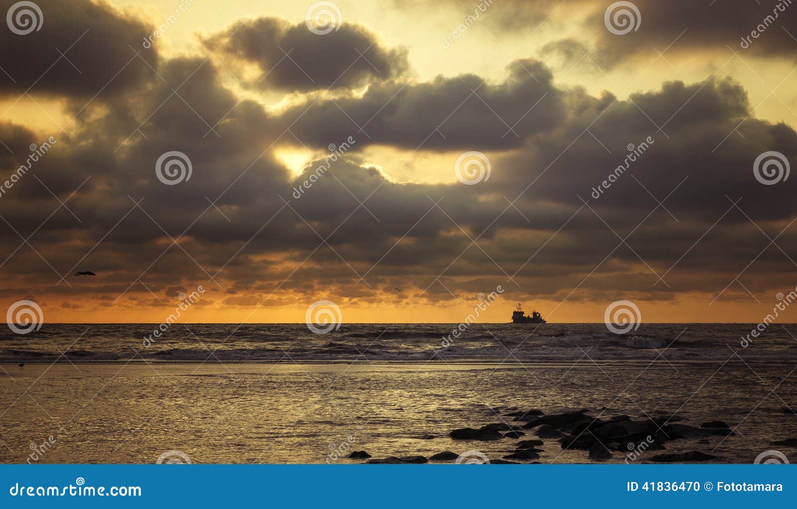 North Sea, sunset stock photo. Image of cloudscape, netherlands - 41836470