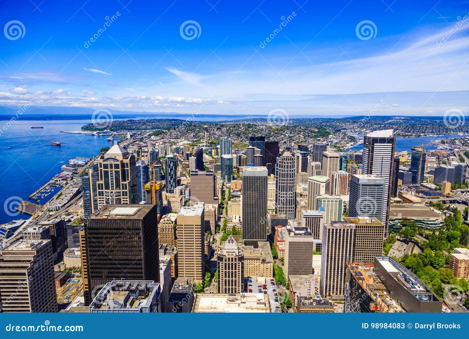 North Seattle Above stock image. Image of modern, urban - 98984083