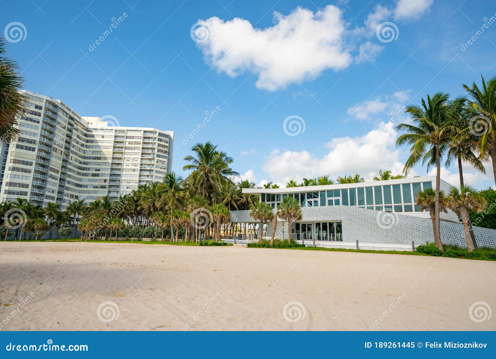 North Shore Miami Beach Community Center Stock Image - Image of beach ...