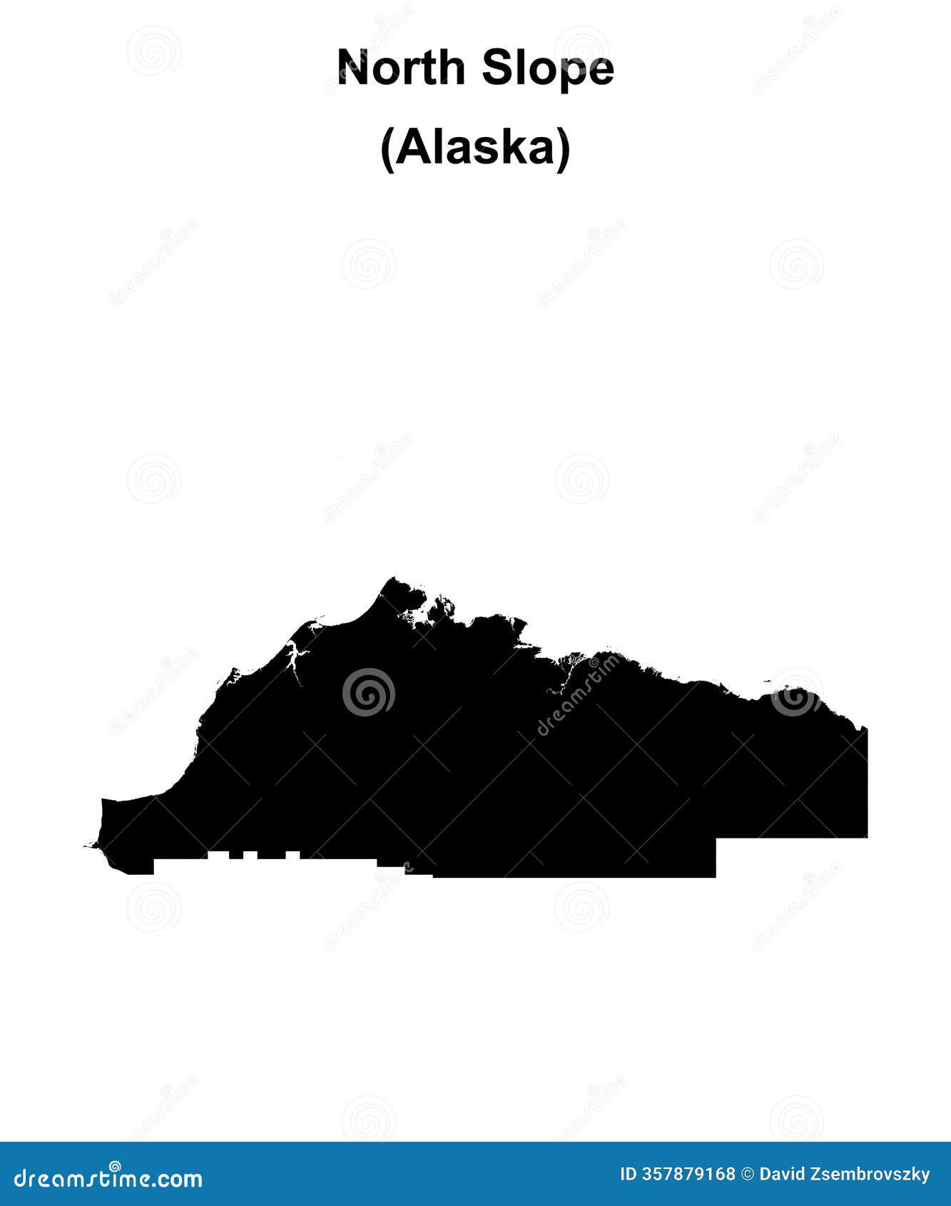 Map Of North Slope Borough In Alaska State On White Background. Single ...