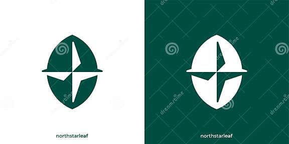 Simple North Star Leaf Logo. North Star and Leaf Shape Graphic Icon ...