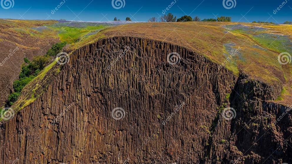 North Table Mountain Rock Formations in the Springtime Stock Photo ...