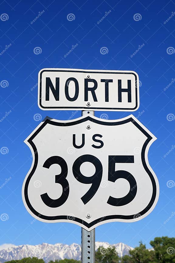 North US 395 Sign stock image. Image of blue, mountains - 23717889