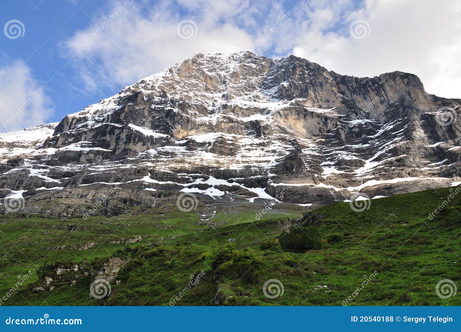 North Wall of Eiger Mountain, Switzerland Stock Photo - Image of blue ...