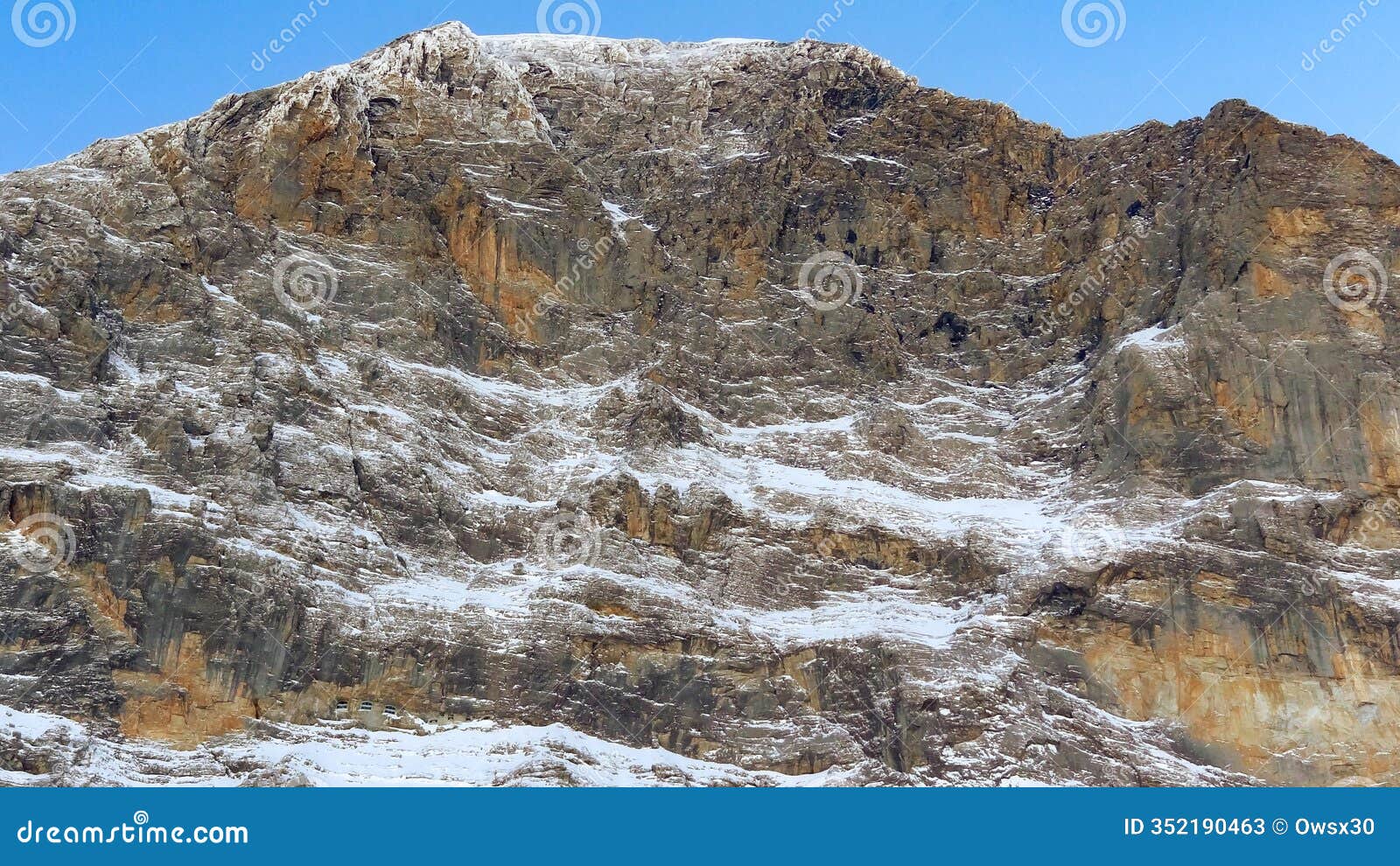 The North Wall of Eiger Peak in Winter with a Clear Blue Sky ...