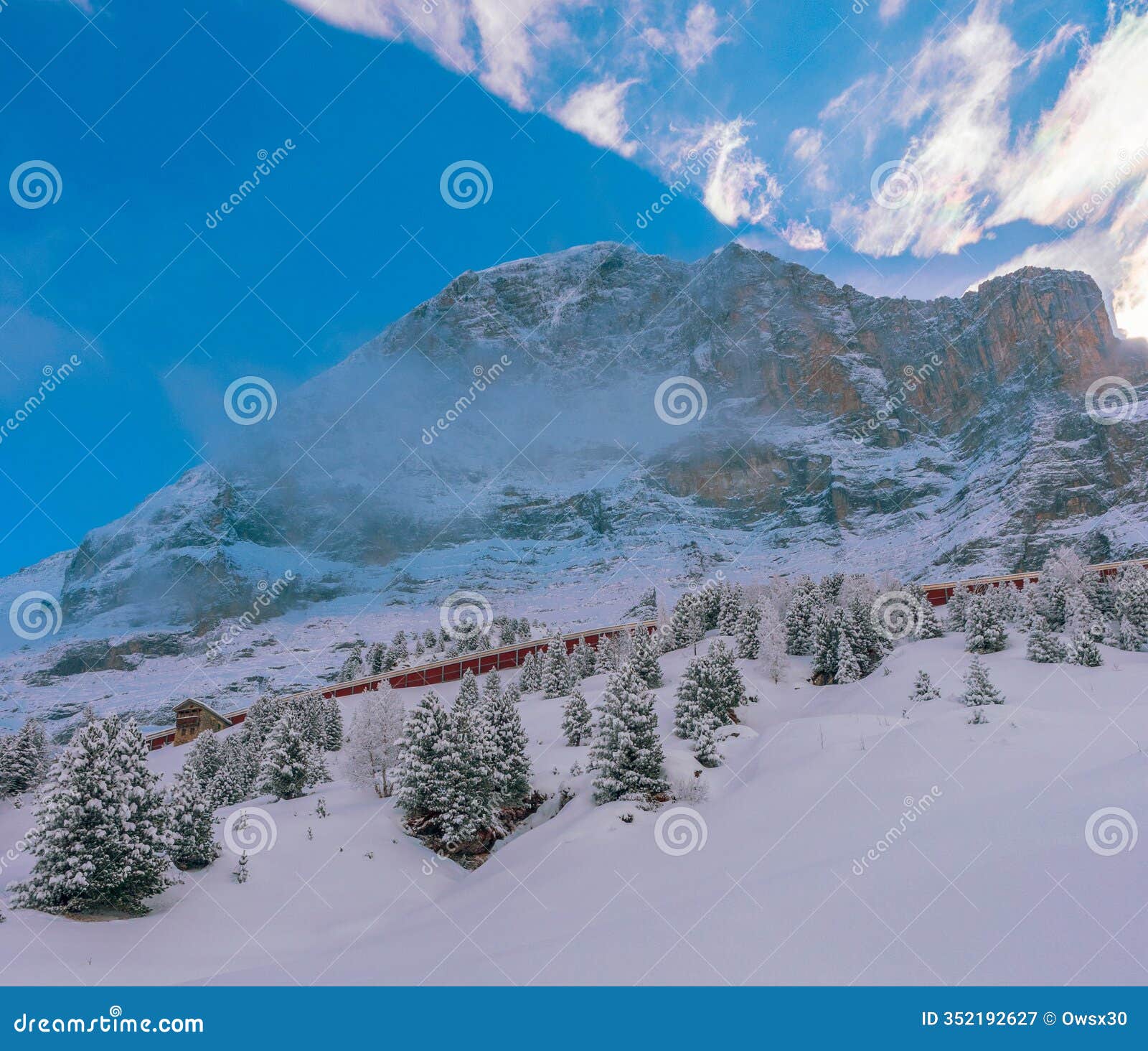 The North Wall of Eiger Peak in Winter. Grindelwald, Switzerland Stock ...