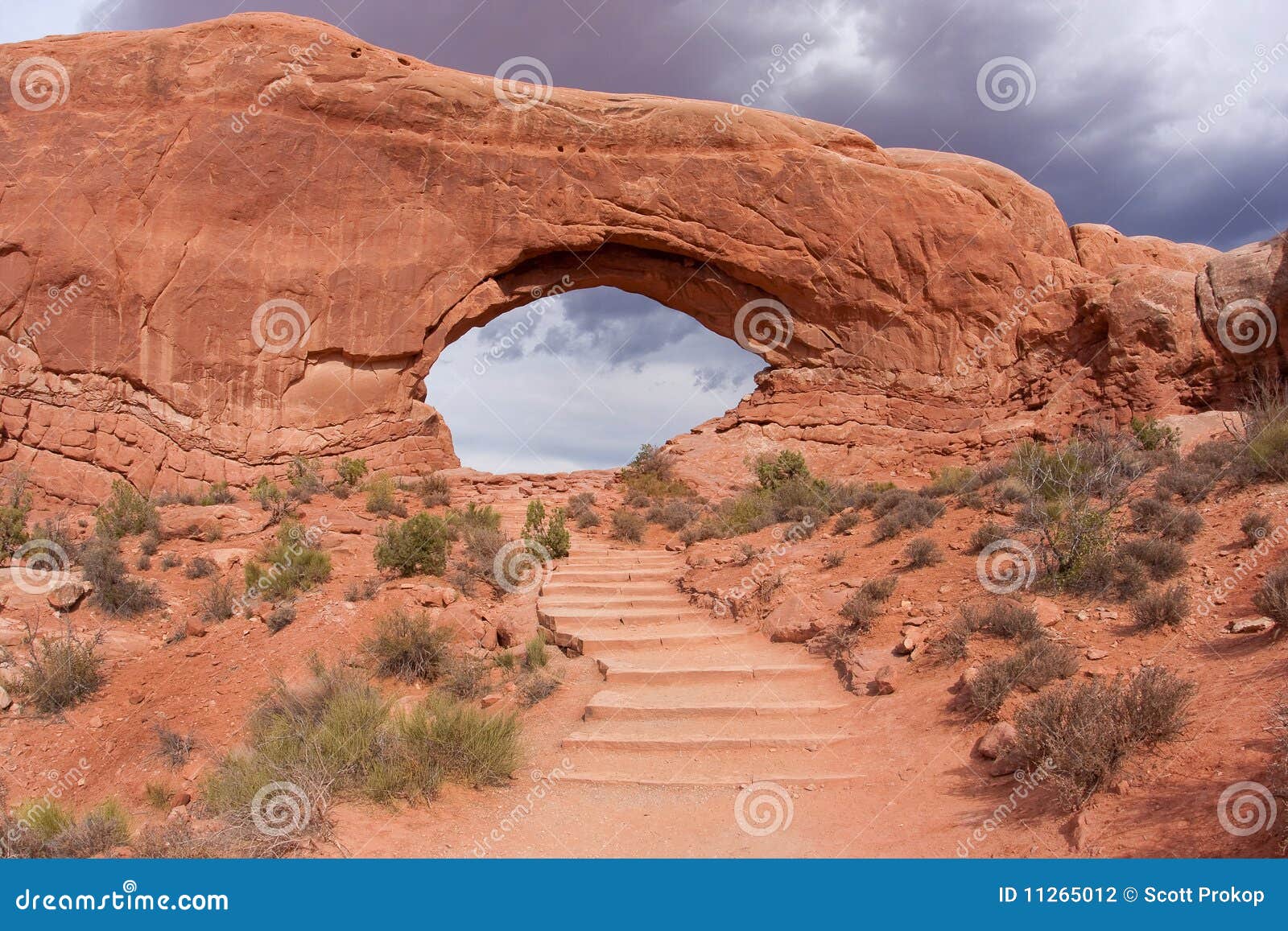 North Window at Arches National Park Stock Photo - Image of moab, stone ...