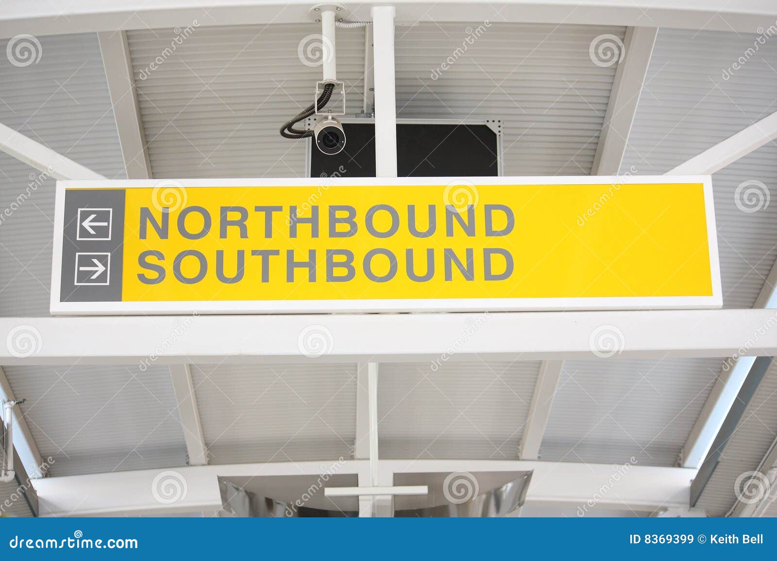 Northbound, Southbound Train Sign. Stock Image - Image of track, subway ...