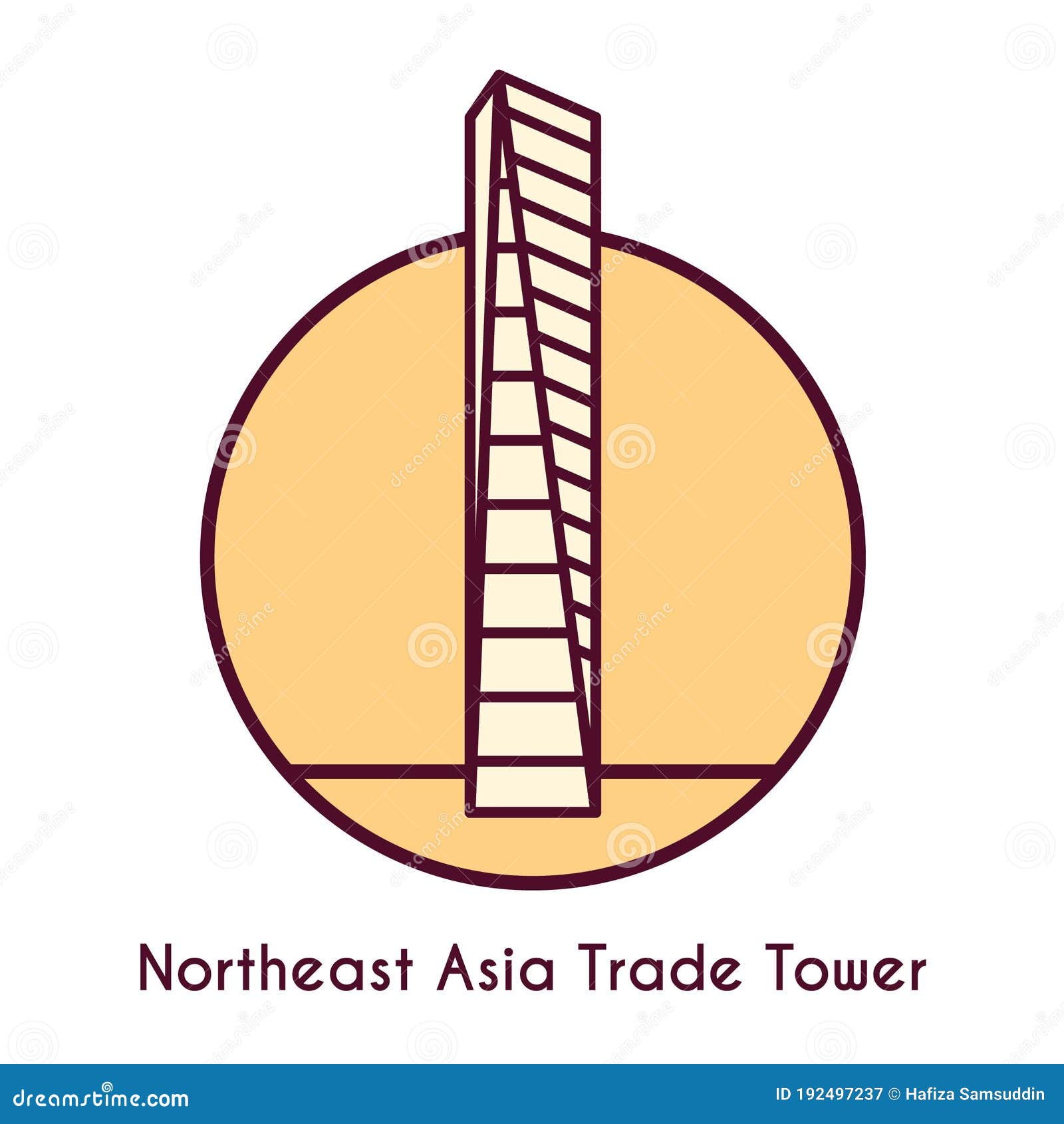 Northeast Asia Trade Tower. Vector Illustration Decorative Design Stock ...