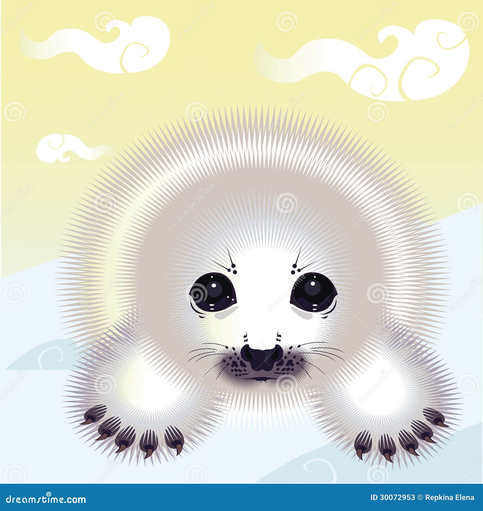 The snow seal stock vector. Illustration of silhouette - 30072953