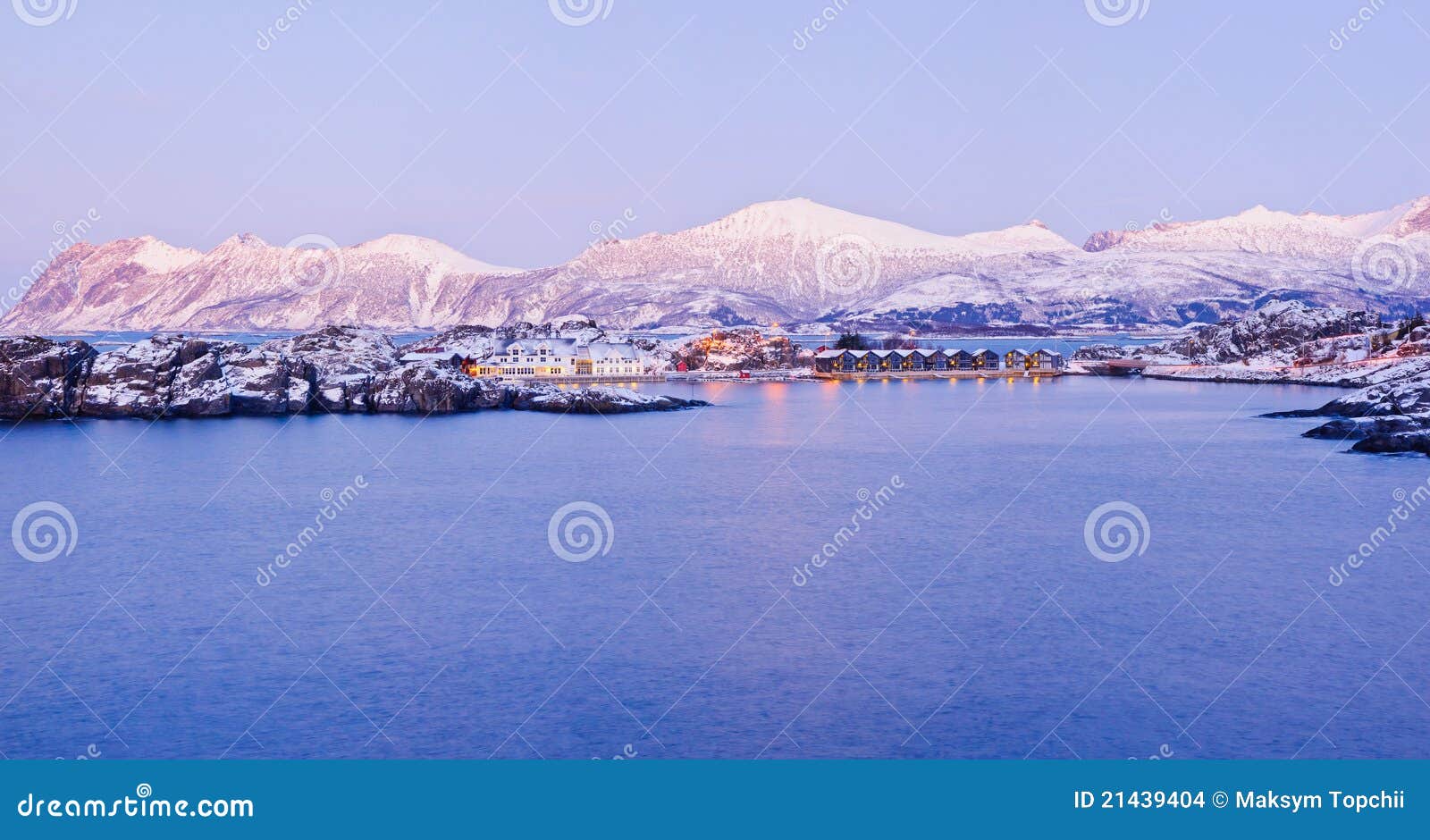 Northern Beauty. Panorama. Polar Night in Norway. Stock Photo - Image ...