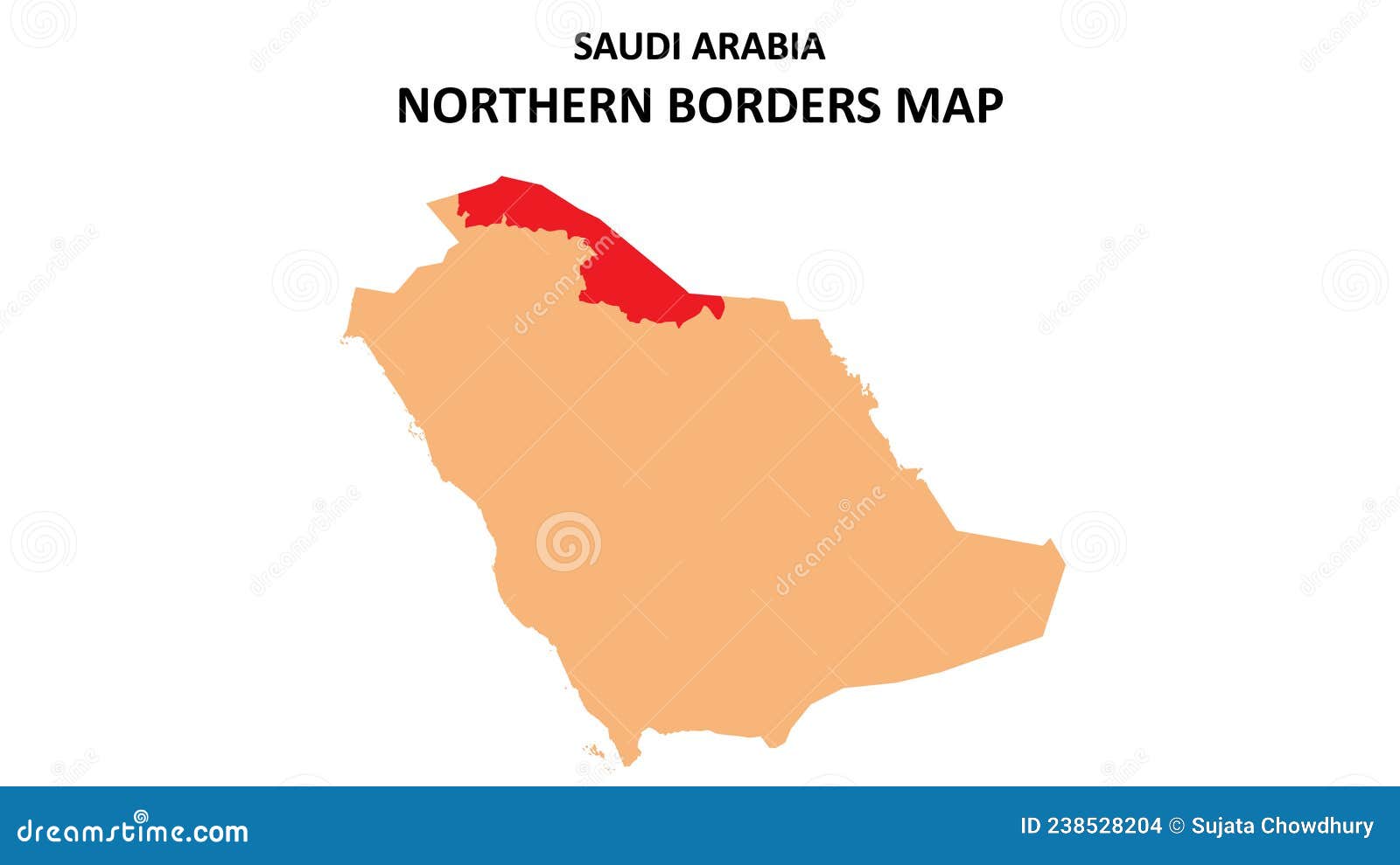 Northern Borders Map. Political Map Of Northern Borders. Northern ...