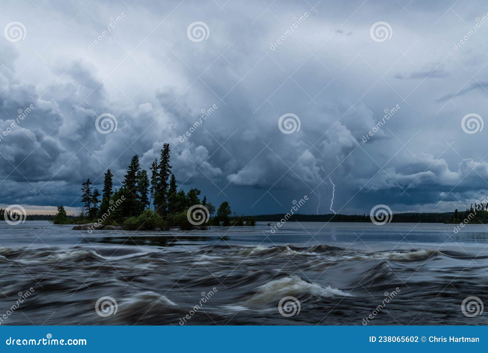 Northern Canadian Shield River and Lake System in Summer Stock Photo ...