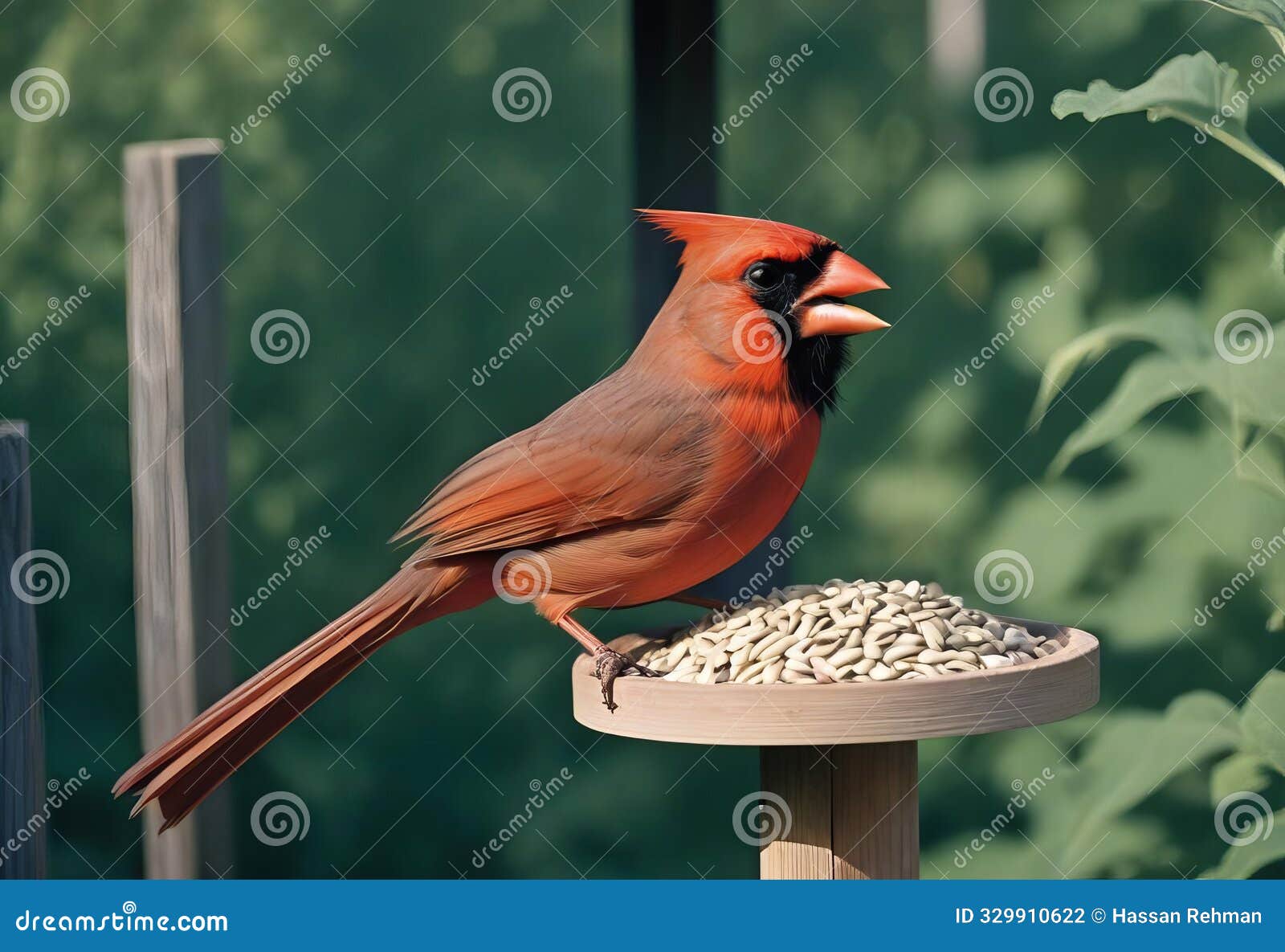 Northern Cardinal Perching on Branch Stock Illustration - Illustration ...